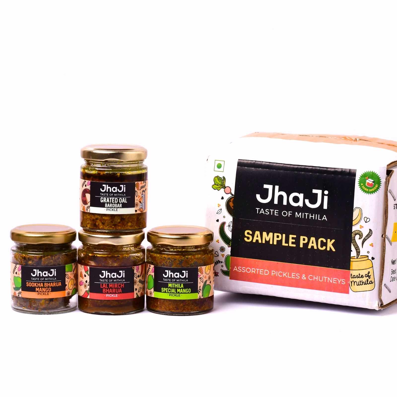 Kalpana’s Favourite Four Pickle Pack | Mango, Amra, Garlic & Karela