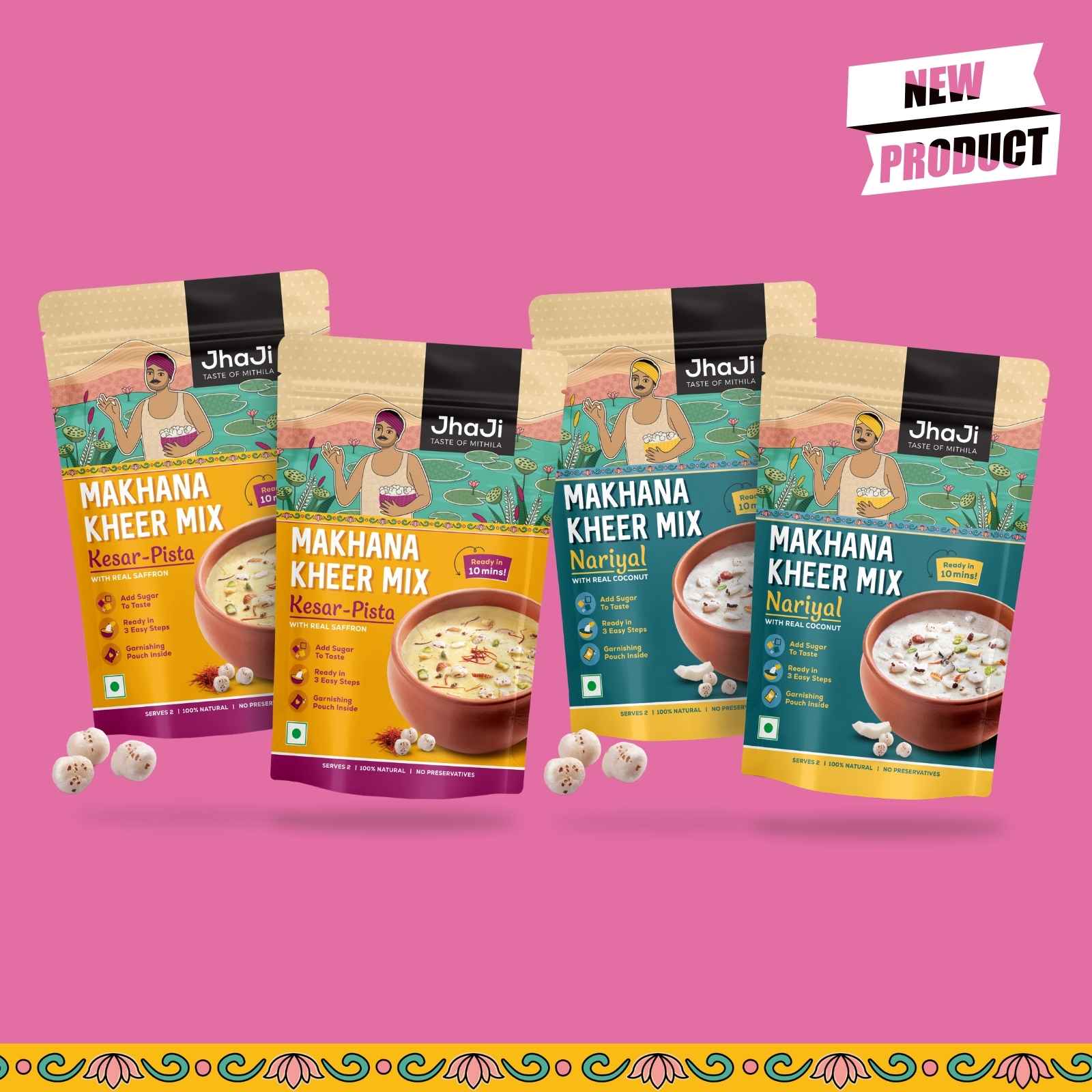 Buy Instant Makhana Kheer Mixes Combo Online | Kesar & Coconut Flavor ...