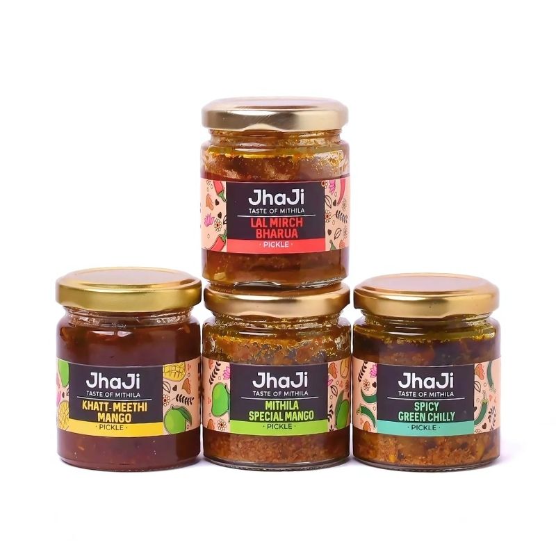 Rajan's Favourite Four Pickle Pack | Mango, Amra, Garlic & Karela